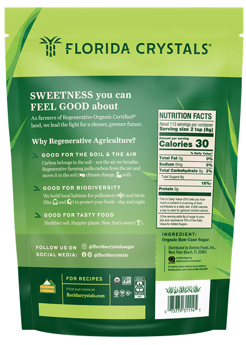 Florida Crystals® Regenerative Organic Raw Cane Sugar | Florida Crystals